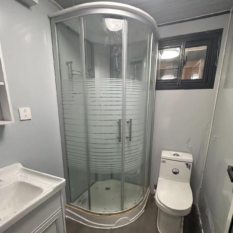 20FT Prefab Container House, 2 Bedroom, Steel Portable Villa with Bathroom, Hurricane-Proof, Waterproof & Insulated, 20ft