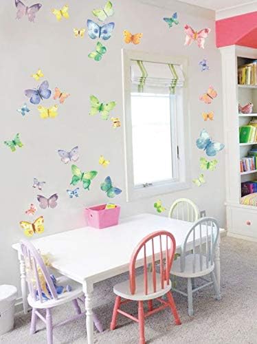 Kath and Cath Butterfly Wall Stickers Butterfly Wall Decals Wall Decor Removable for Girls Kids Nursery Bedroom Living Room