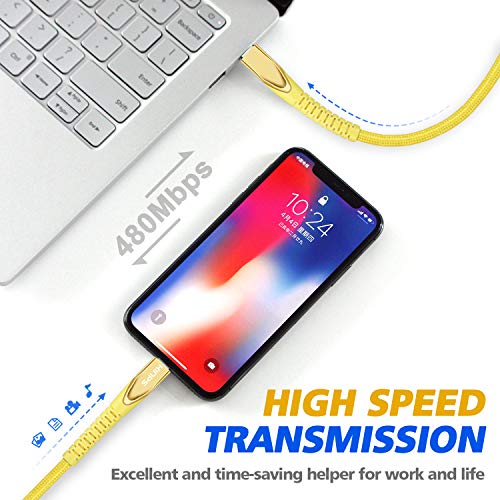 KINPS MFI Certified (10ft/3m) USB C to Lightning Fast Charging Cable Compatible with iPhone 12 Pro Max/12 Pro/12/11Pro/11 Pro Max/X/XS, Supports Power Delivery(for Use with Type C Chargers), Yellow