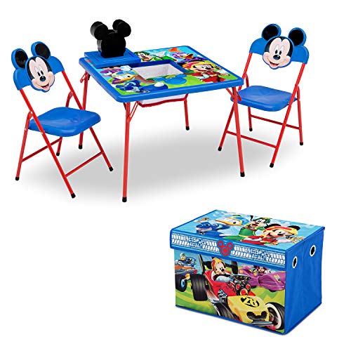 Delta Children 4-Piece Kids Furniture Set (2 Chairs and Table Set & Fabric Toy Box), Disney Mickey Mouse