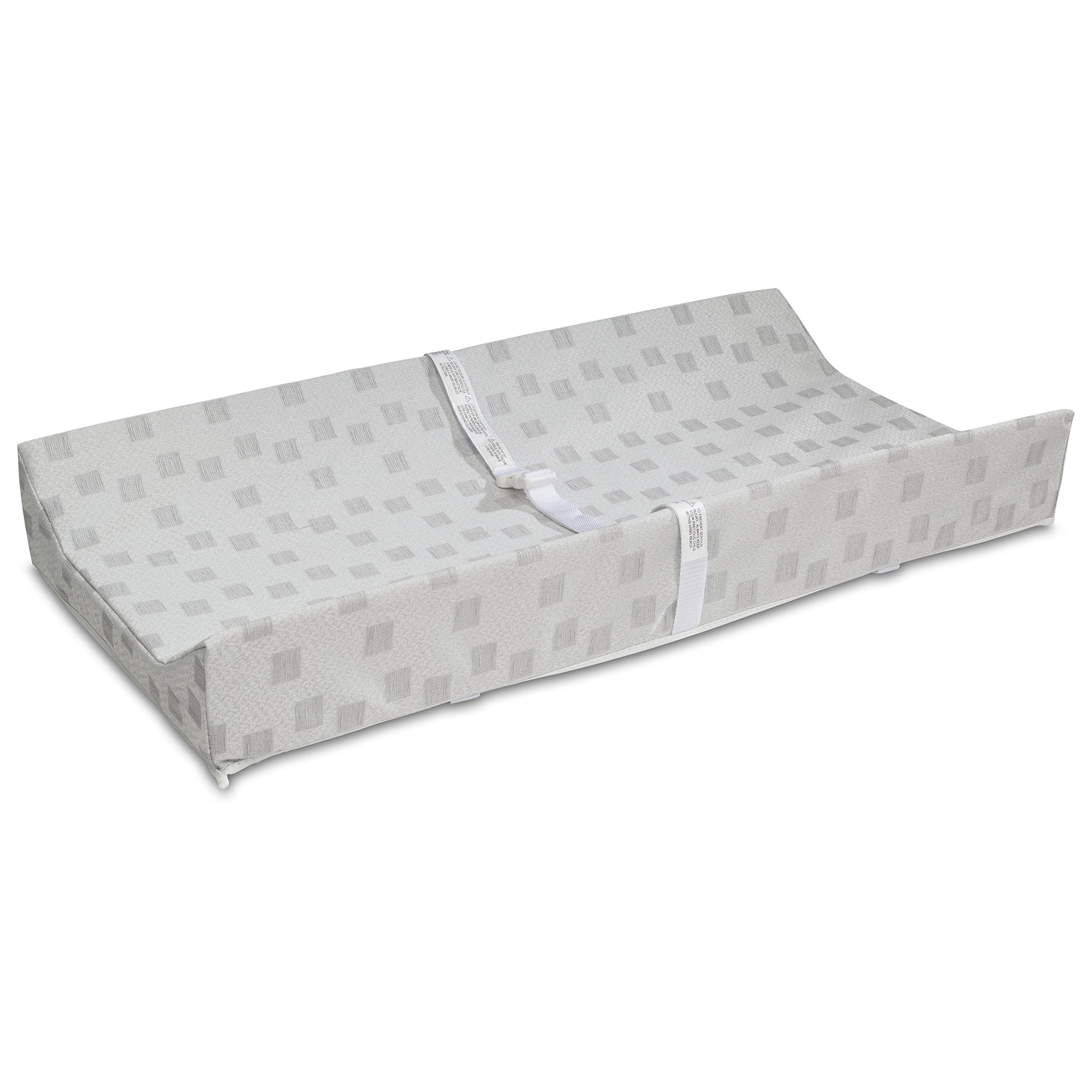 Delta Children Flat Top Changing Table with Casters, Bianca (White) and Waterproof Baby and Infant Diaper Changing Pad, Beautyrest Platinum, White