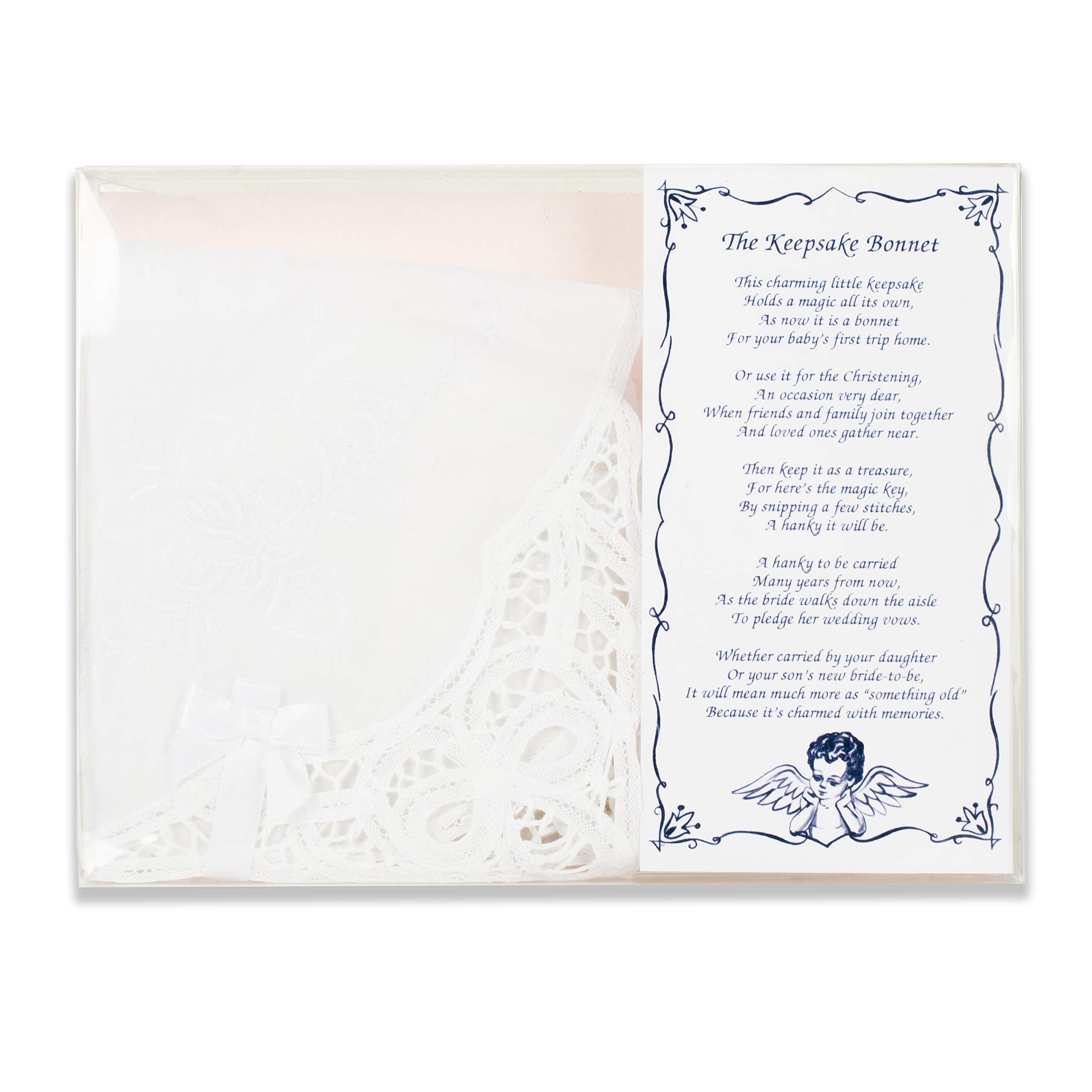 Battenburg Baby Linen Keepsake Bonnet - Made in USA