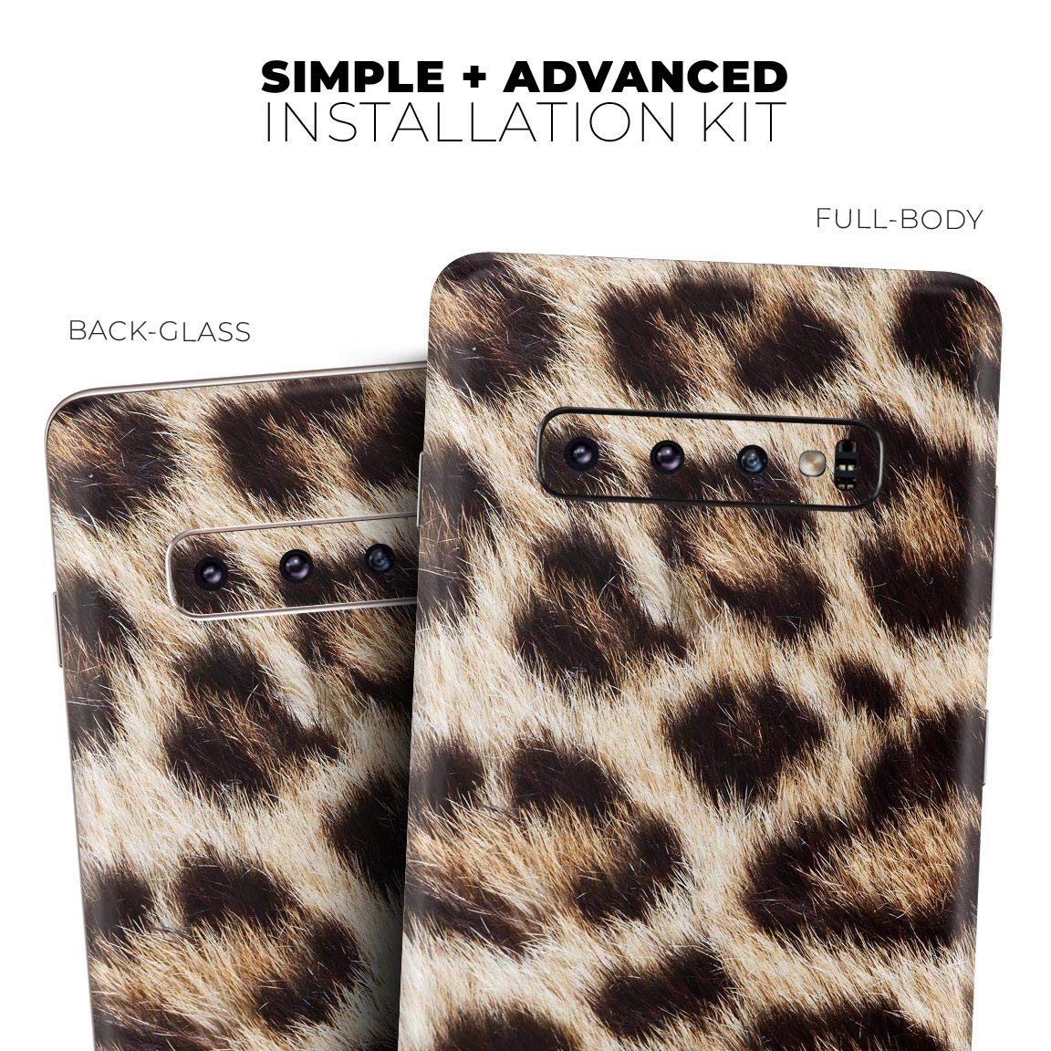 DesignSkinz Leopard Furry Animal Hide Protective Vinyl Decal Wrap Skin Cover Compatible with The Samsung Galaxy S20 (Screen Trim & Back Glass Skin)