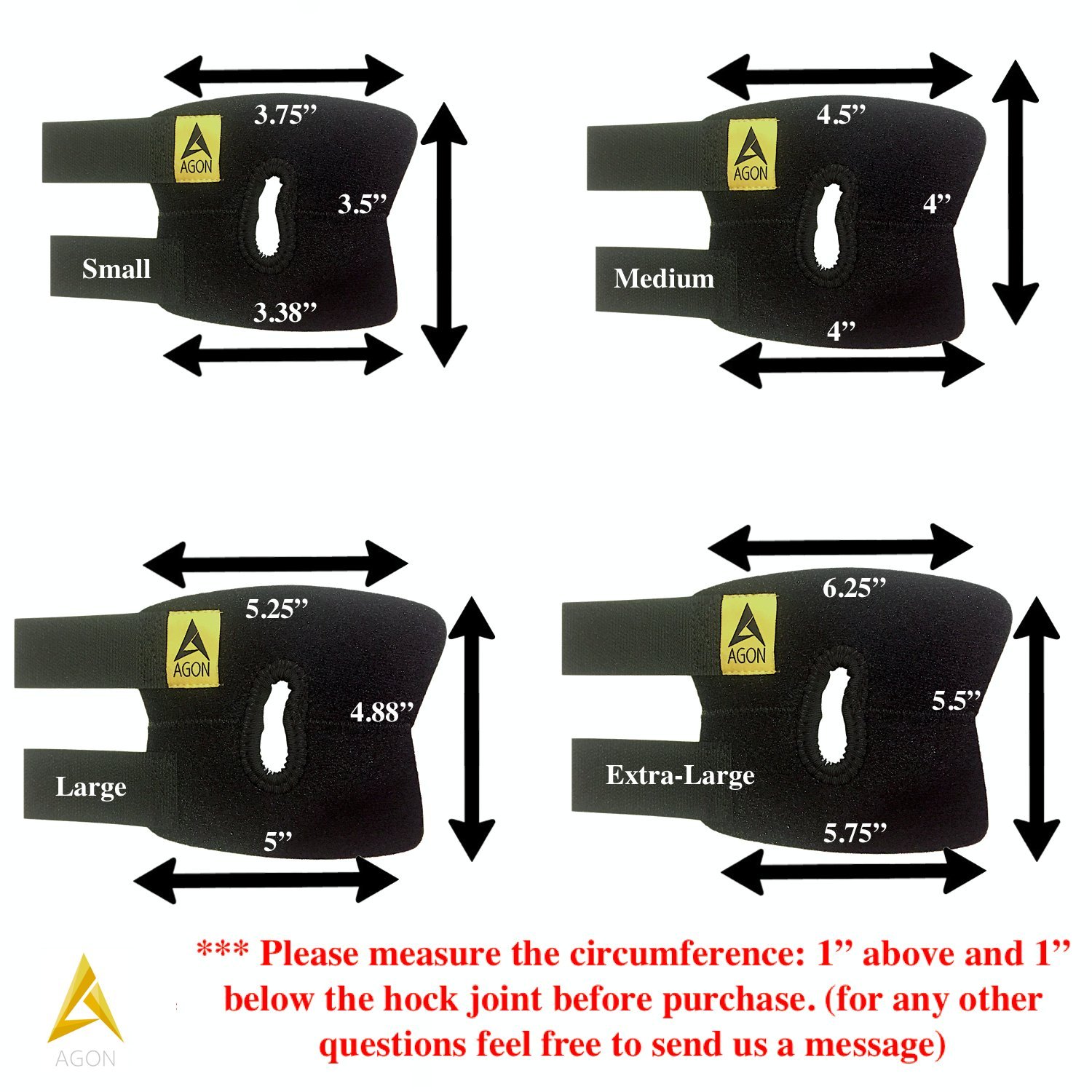 Agon® Dog Leg Braces For Back Leg wrap hock compression protects wounds and helps heal hind legs rear ankle joint, preventing injuries, sprains providing stability for dogs, canines arthritis (Medium)