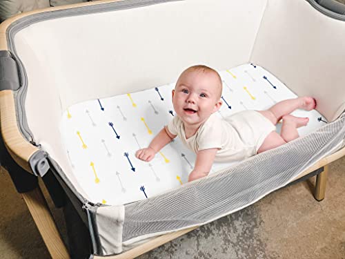 Bassinet Bed Sheets β Premium Bassinet Fitted Sheets 4 Pack β 100% Jersey Knit Cotton Cradle Sheets β Bassinet Bedding for Standard Size Oval or Halo Bassinet Pads β Bassinet Sheet for Boy & Girl