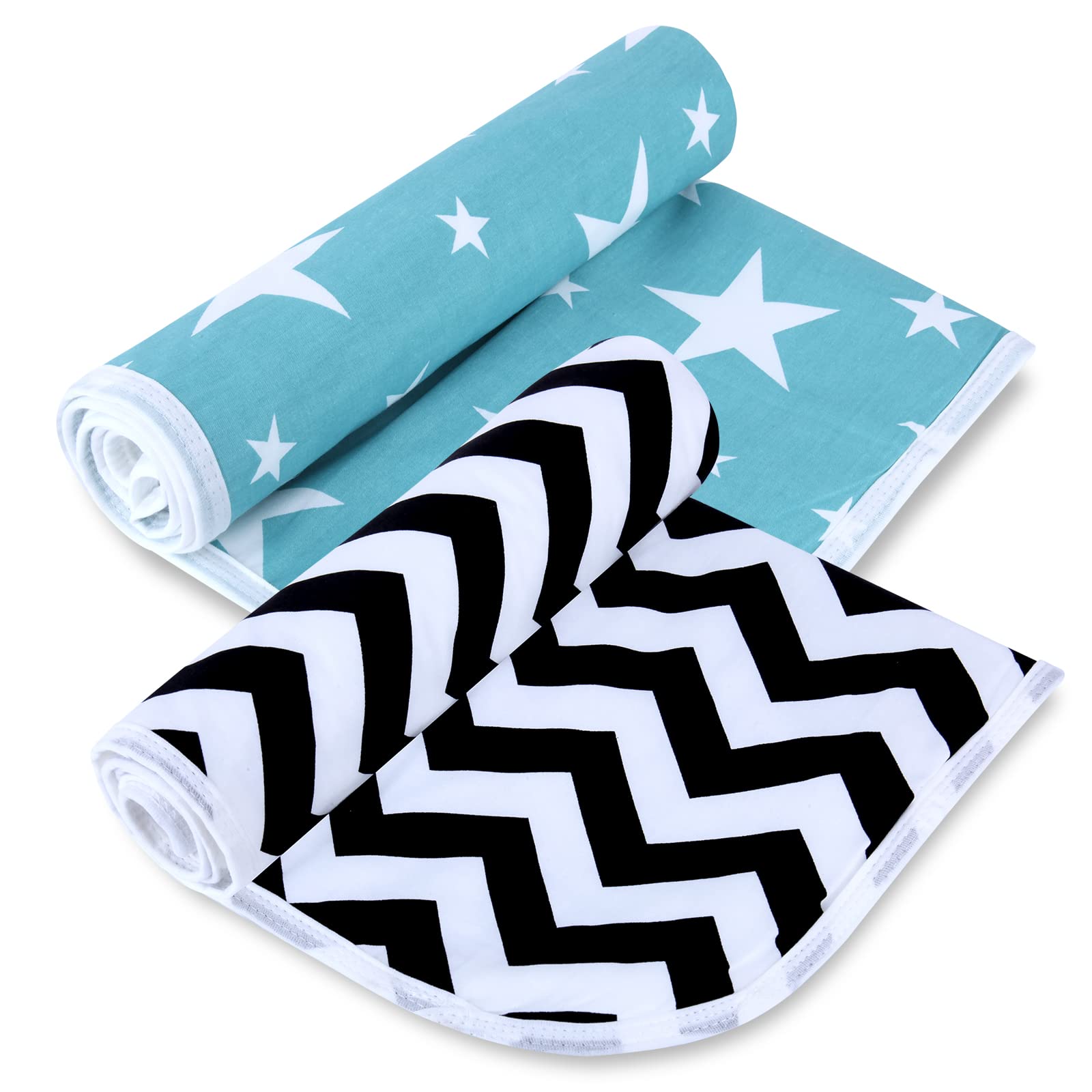 2Pcs Diaper Changing Pads for Baby, Portable Change Mat, 3Layers Waterproof Change Pad Foldable Absorbent Mats for Women, Reusable Incontinence Underpads for Patient 24''x30''