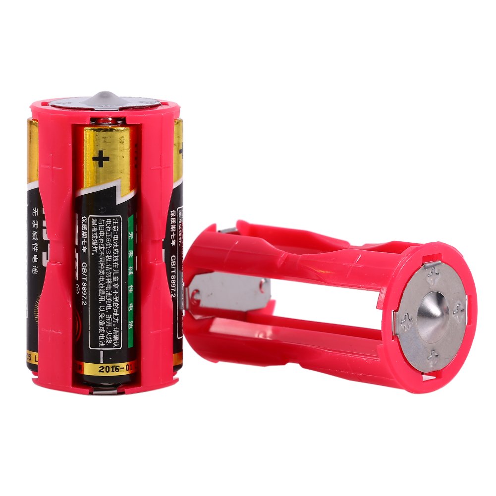 KIKYO Battery Converter, 4pcs 4AAA to C Size Parallel Battery Convertor Adapter Holder for Home Household Use