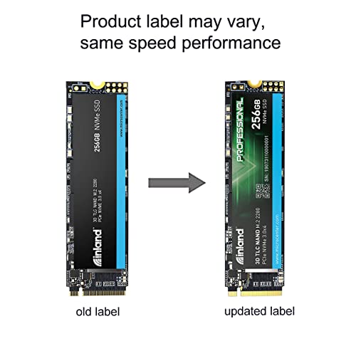 Inland Professional 256GB NVMe SSD M.2 2280 PCIe Gen 3.0x4 3D TLC NAND Internal Solid State Drive, PCIe Express 3.1 and NVMe 1.3 Compatible (256GB)