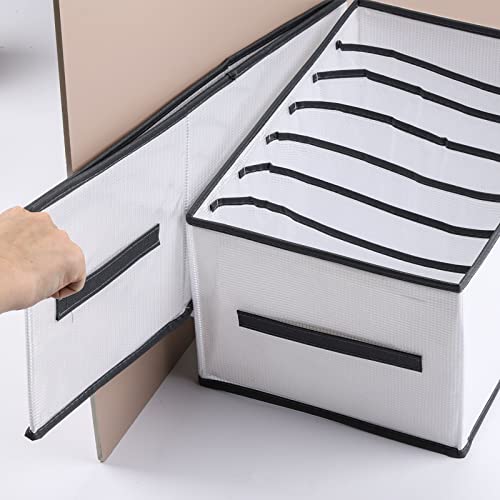 acDesign 4Pcs Nursery Drawer Organizer Dark Grey Sock Drawer Organizer Sock Organizers for Dresser Drawers Storing Socks, Underwear, Ties(5+7+9+12 Cell)