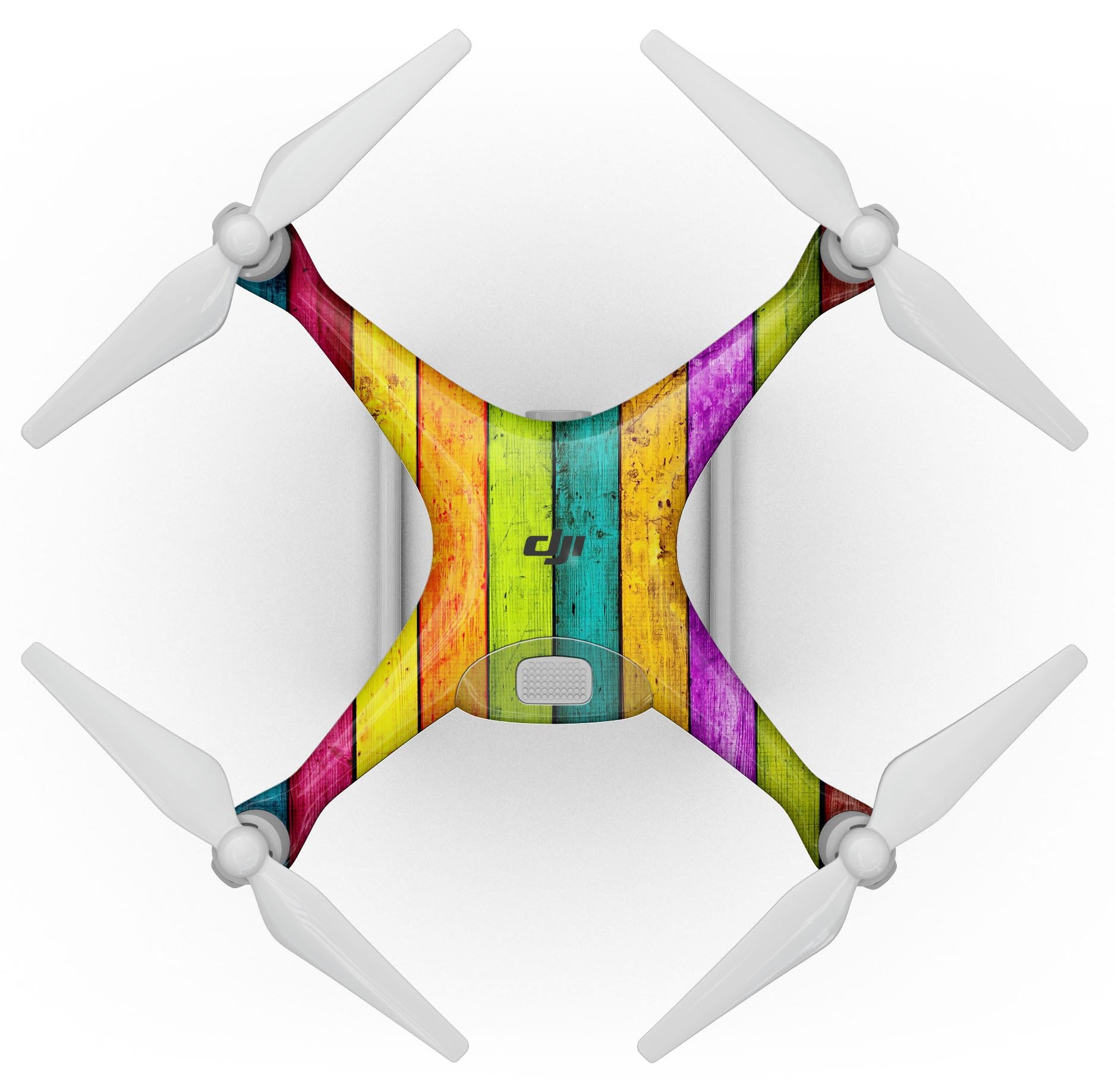 Design Skinz Design Skinz Neon Wood Planks Full-Body Wrap Decal Skin-Kit Compatible with The Drone DJI Inspire 2