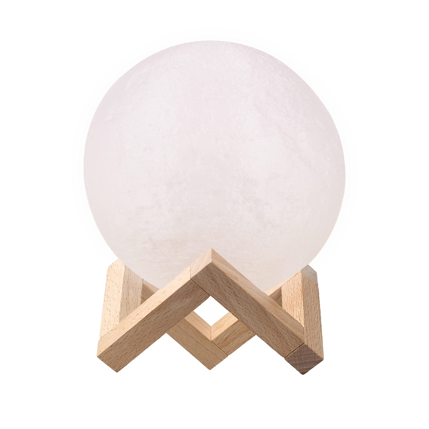 Lamp Holder,Funien Wood Bracket Moon Lamp Holder Detachable Wooden Stand for 3D Printing Moon Lamp Ball Shaped Night Light, Small Size