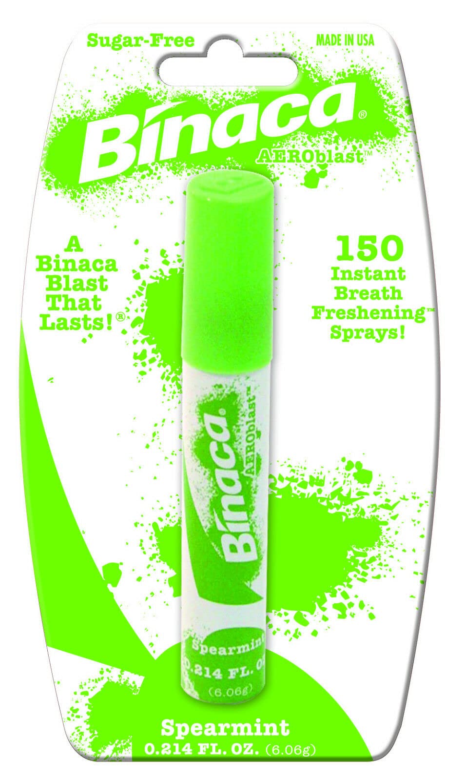 Binaca sugar-free Aeroblast 150 Breath Spray, Spearmint 0.2 oz