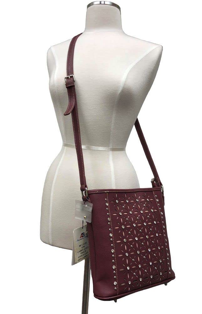 American Bling Concealed Carry Flower and Rhinestone Crossbody Purse and Wallet