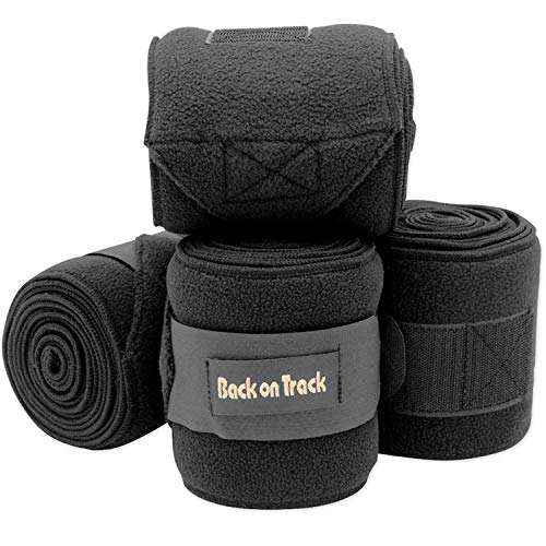 Back on Track Polo Leg Wraps (Fleece) (pair), Color: Black, Size: 7 (20400003)