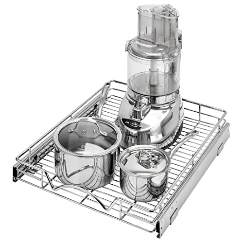 Hold N' Storage Pull Out Cabinet Drawer Organizer, Heavy Duty-with 5 Year Limited Warranty- Slide Out Shelves, -17βW x 21βD - Requires at Least a 18-1/4β Cabinet Opening, Steel Metal, Chrome Finish