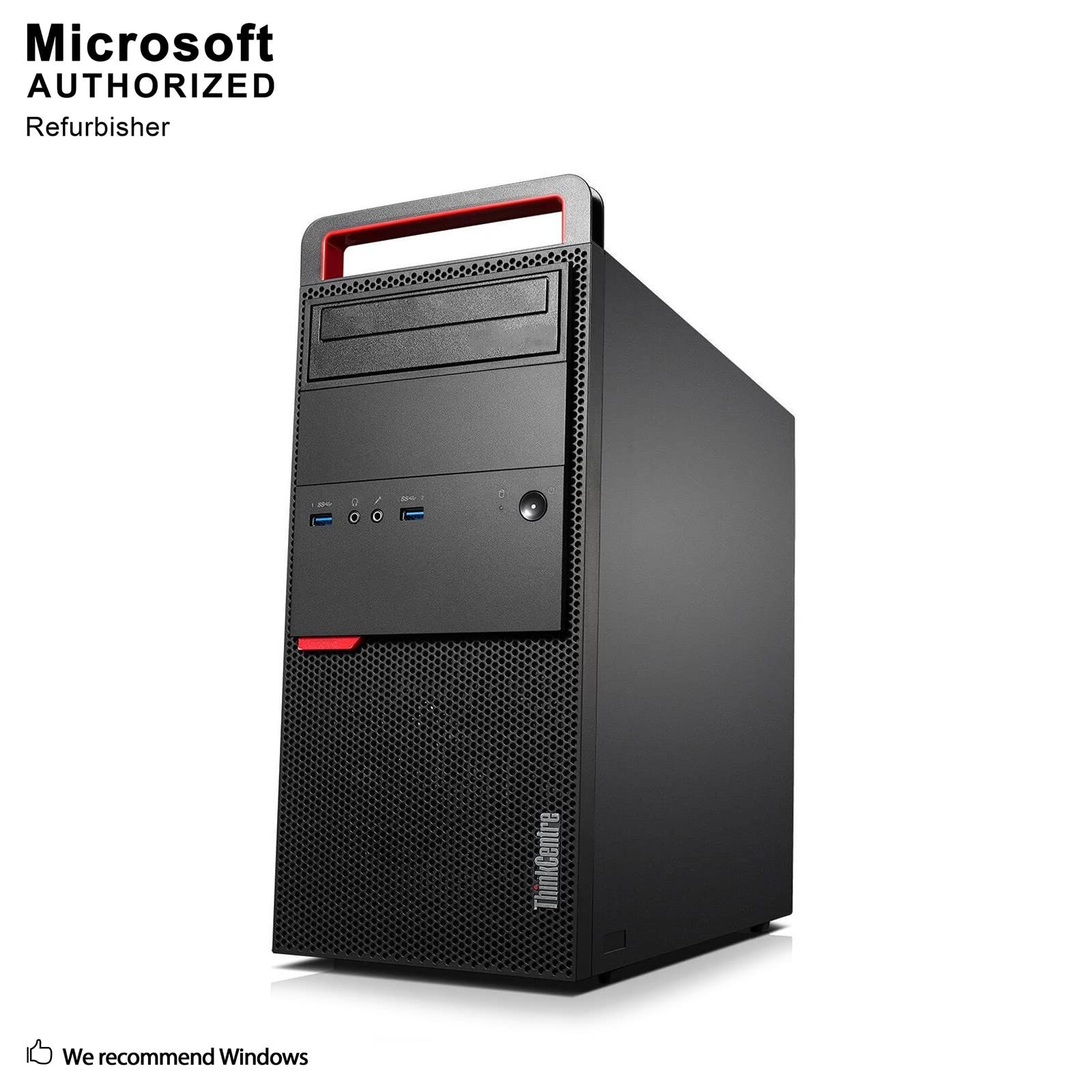 Lenovo ThinkCentre M900 Tower Desktop PC, Intel Quad Core i5-6500 up to 3.6GHz, 8G DDR4, 256G SSD, DVD, WiFi, BT 4.0, Windows 10 64 Bit-Multi-Language Supports English/Spanish/French(Renewed)