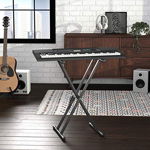 Amazon Basics Heavy-Duty Adjustable Keyboard and Piano Double-X-Shape, Stand, Black