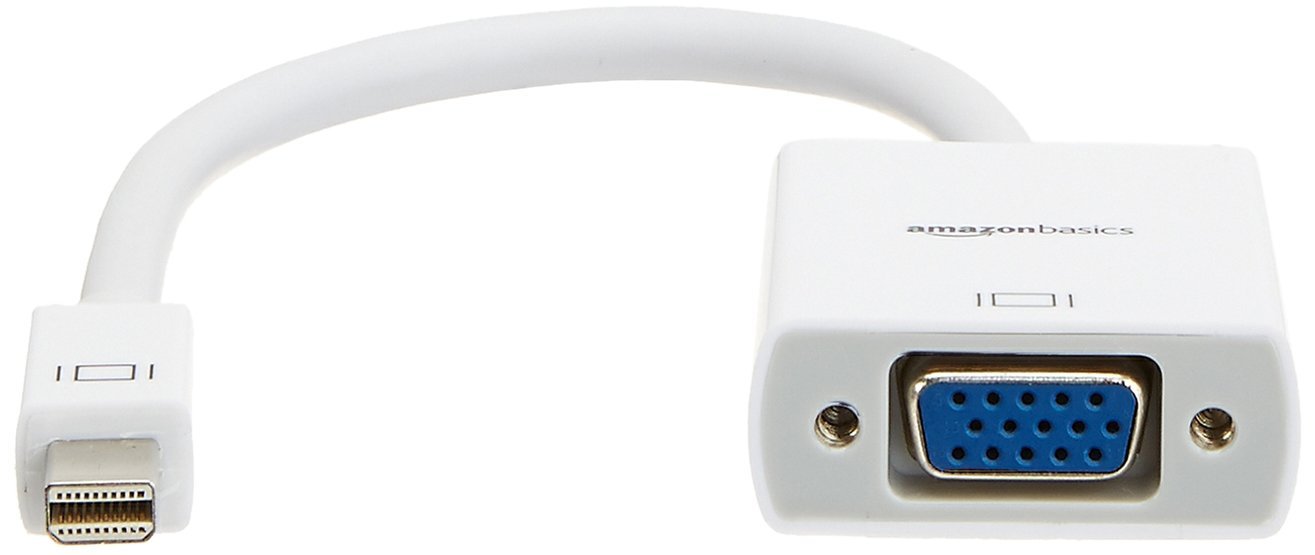 Amazon Basics Mini DisplayPort to VGA Monitor Adapter, White