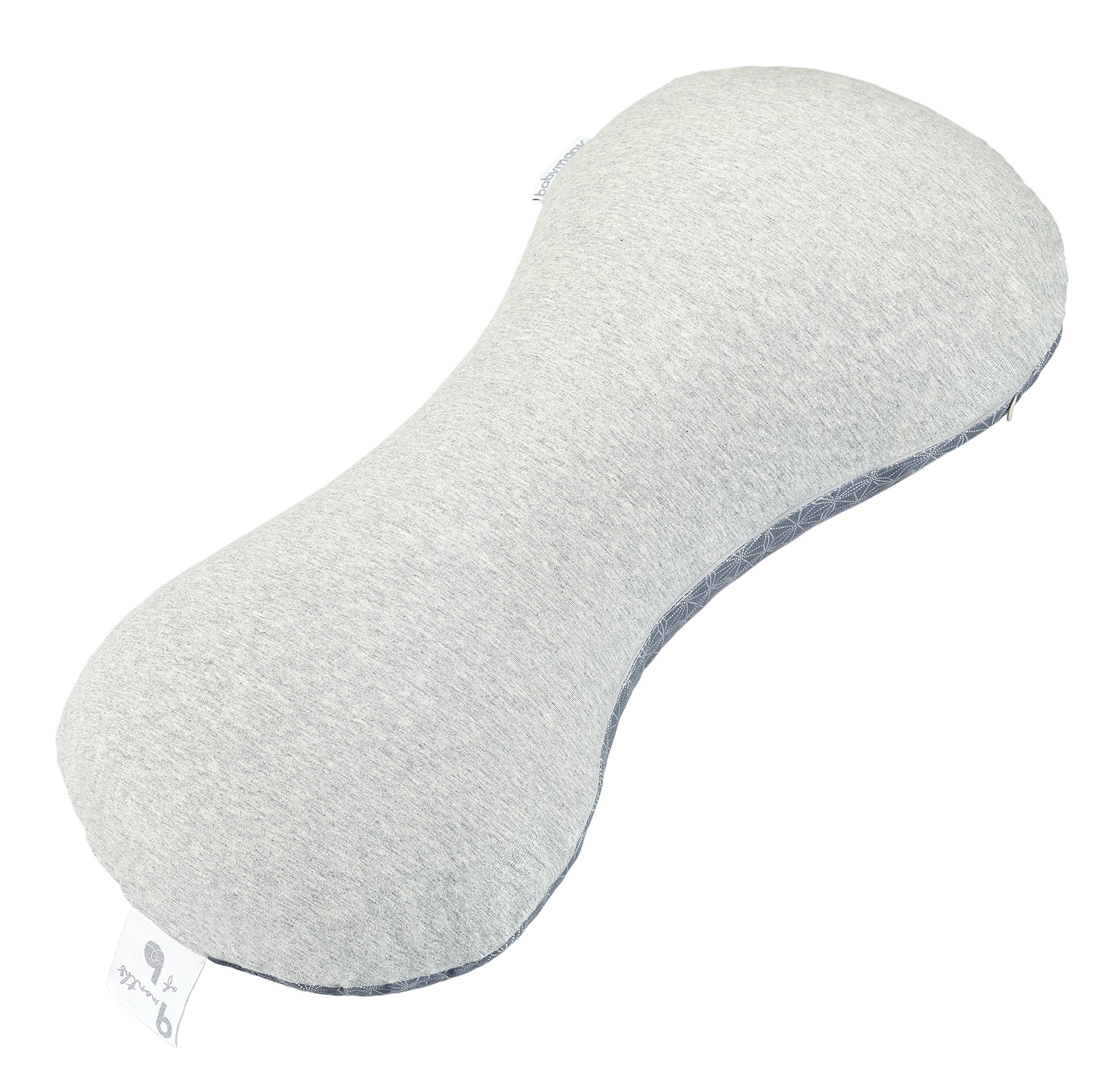 Babymoov Mom & Baby Pillow | Ultra Soft Cushion for Sleeping, Reading, Leg Support, Pregnancy, Nursing & Breastfeeding Gray 22x12x6.5 Inch (Pack of 1)
