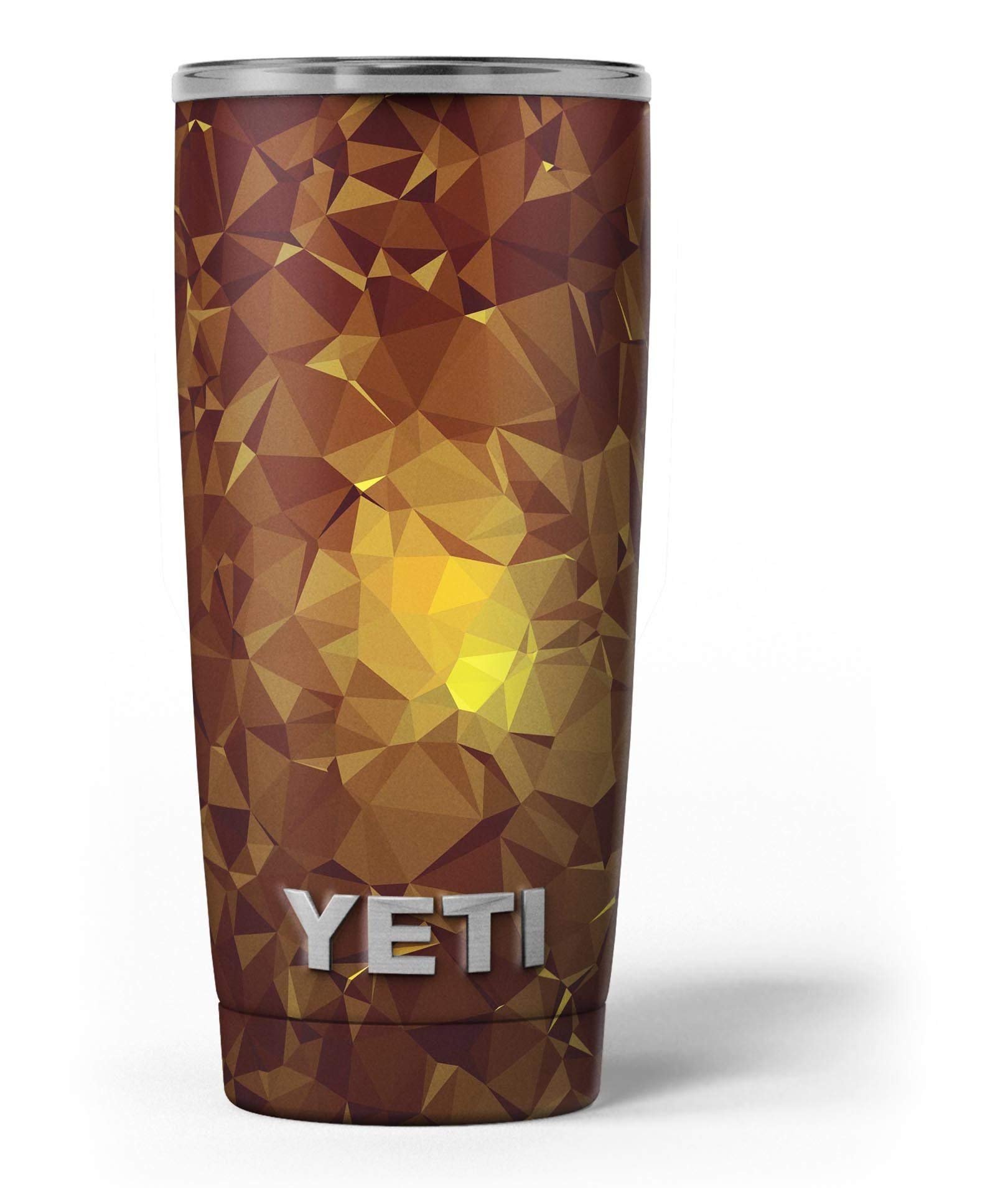 Design Skinz Orange Geometric V16 - Skin Decal Vinyl Wrap Kit Compatible with The Yeti Rambler Cooler Tumbler Cups