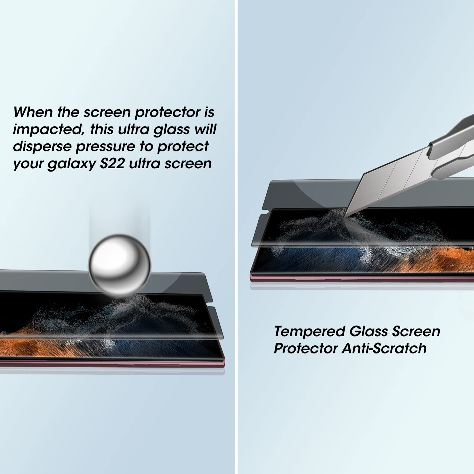 2 pcak Privacy Glass Screen Protector for Galaxy S22 Ultra 5G anti-spy Tempered Glass Shield Compatible with Fingerprint 3D Curved Full Coverage,Case Friendly for Samsung Galaxy S22 Ultra 6.8''