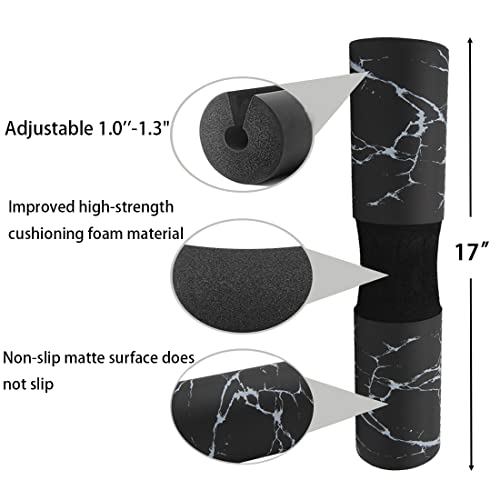Barbell Pad Hip Thrust Pad Squat Pad Barbell Cushion BNR Foam Sponge High Density Rebound for Squat,Lunge,Weight Lifting Comfort Protection of Shoulders,Neck,Back,Crotch Suitable for Gym Standard Olympic Barbell Black