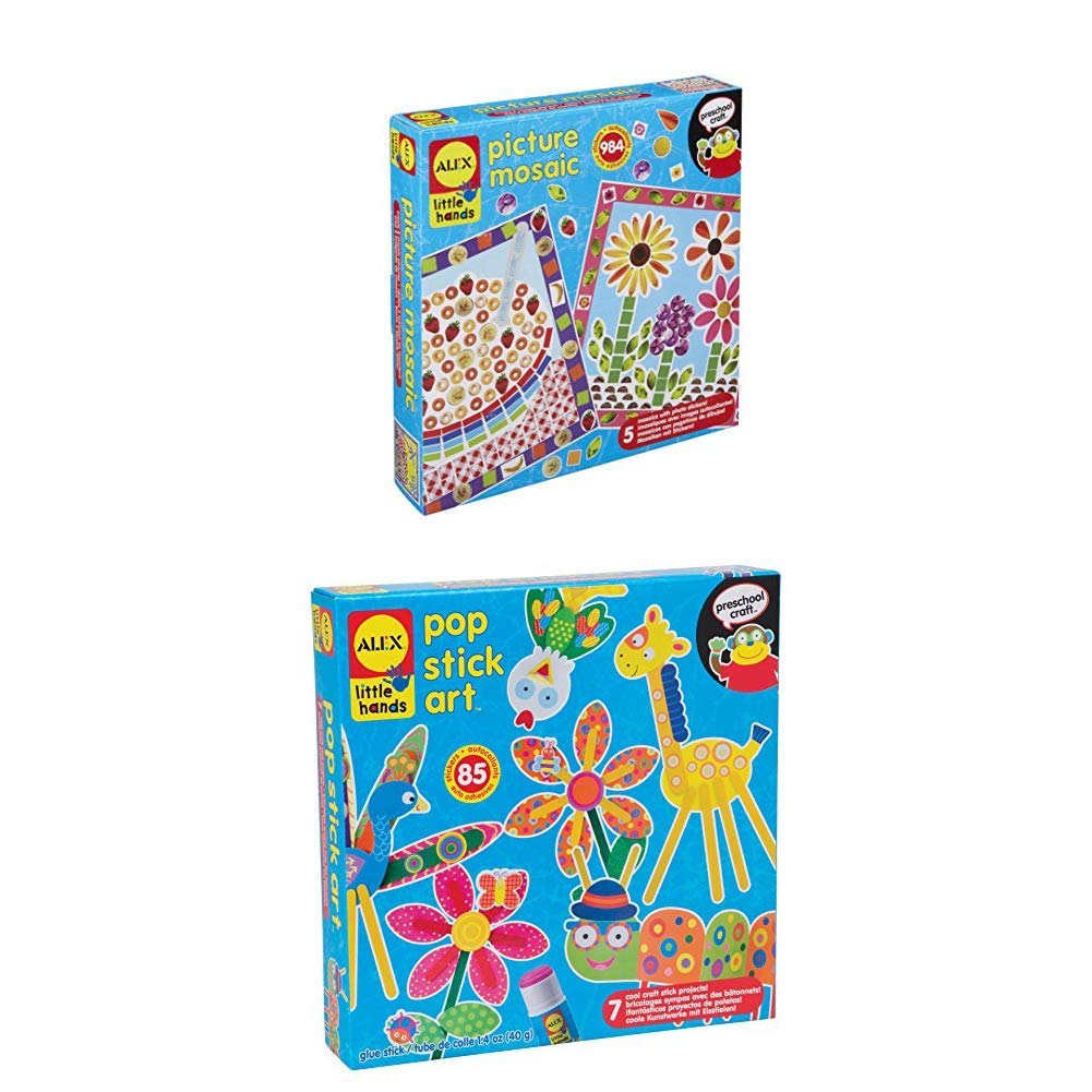 Alex Little Hands Picture Mosaic Kids Toddler Art and Craft Activity with Little Hands Pop Stick Art Craft Kit