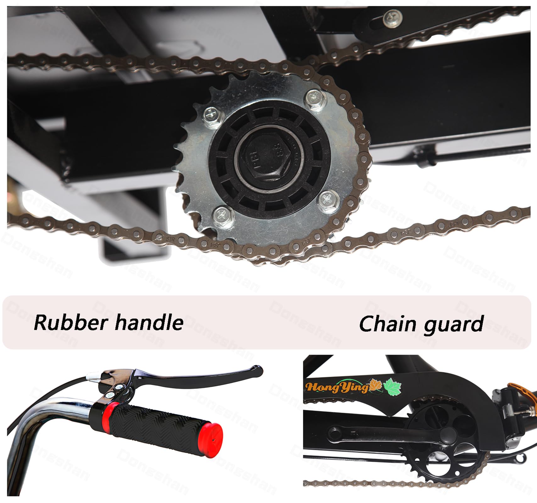 Adult Tricycle Folding Bicycle Comfortable seat 3 Wheel Bicycle Rear Enlarged Vegetable Basket Double Chain 20inch Shock Absorber Front Fork for Parents and Children Maximum Load 440lbs (Black)