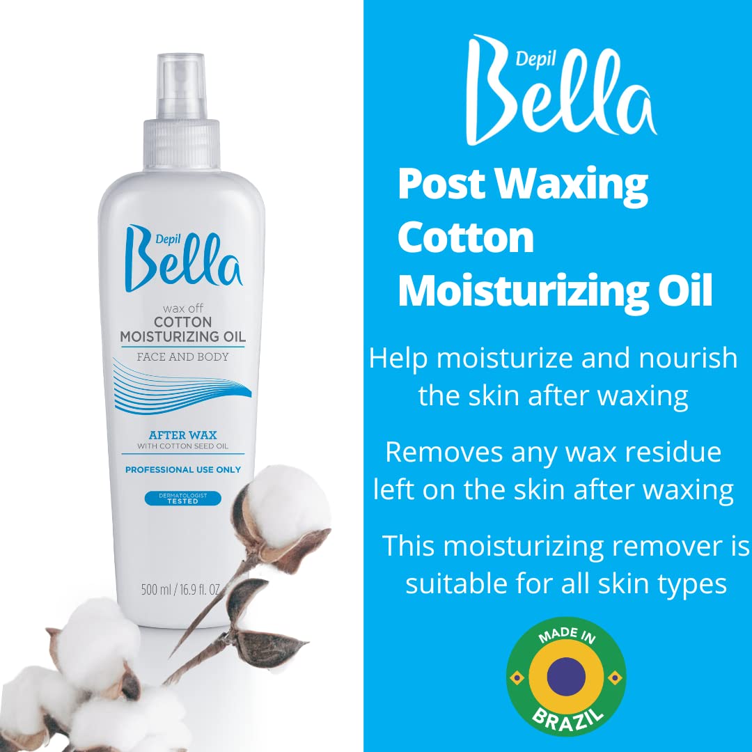 Depil Bella Post Waxing Oil Moisturizing Remover | Cotton Seed Oil for Soft and Smooth Skin | 500ml