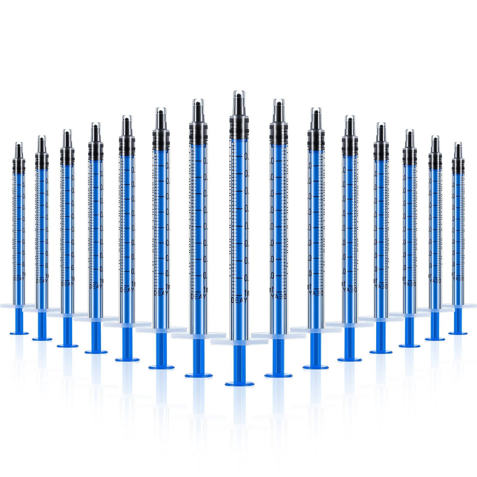 Nuanchu 15 Pieces 1 ml Plastic Syringes with Measurement Multiple Uses Tools for Measuring Liquids, Watering, Feeding Pets, Oil or Glue Applicator