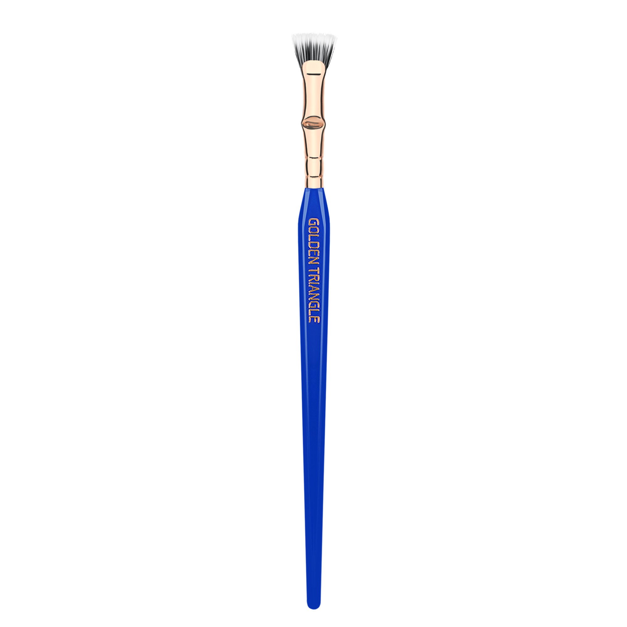 Bdellium Tools Professional Makeup Brush - Golden Triangle 730 Bent Mascara Fan - With All Vegan and Soft Synthetic Fibers, For Applying Mascara (Blue, 1pc)
