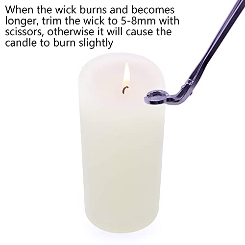 Ivory Pillar Candles, 3x4 Inch Unscented Off-White Dripless Long Lasting Slow Burning Cylinder Candles for Home, Wedding, Party ( 45 Hours), 6 Packs