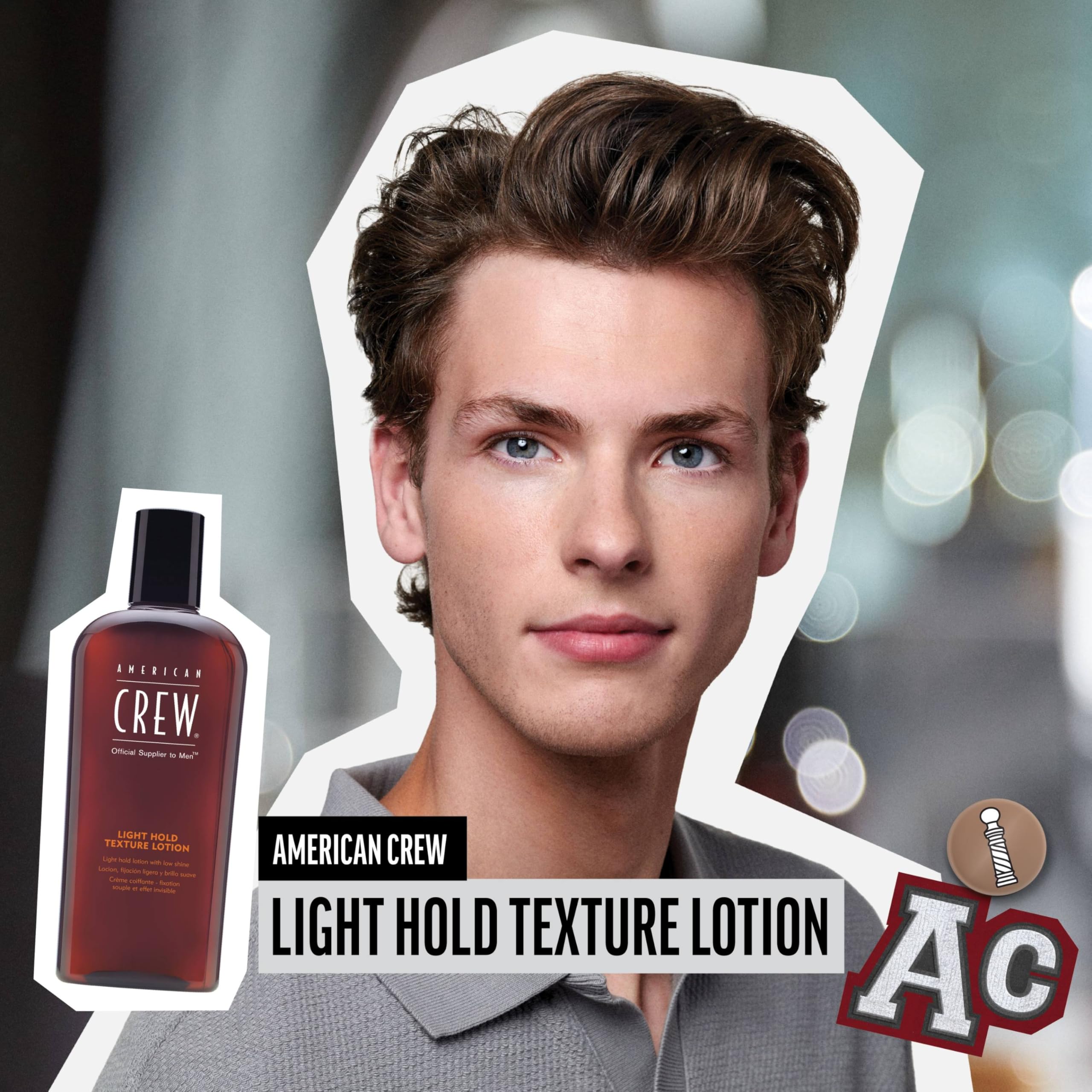 American Crew Men's Hair Texture Lotion, Like Hair Gel with Light Hold with Low Shine, 8.4 Fl Oz