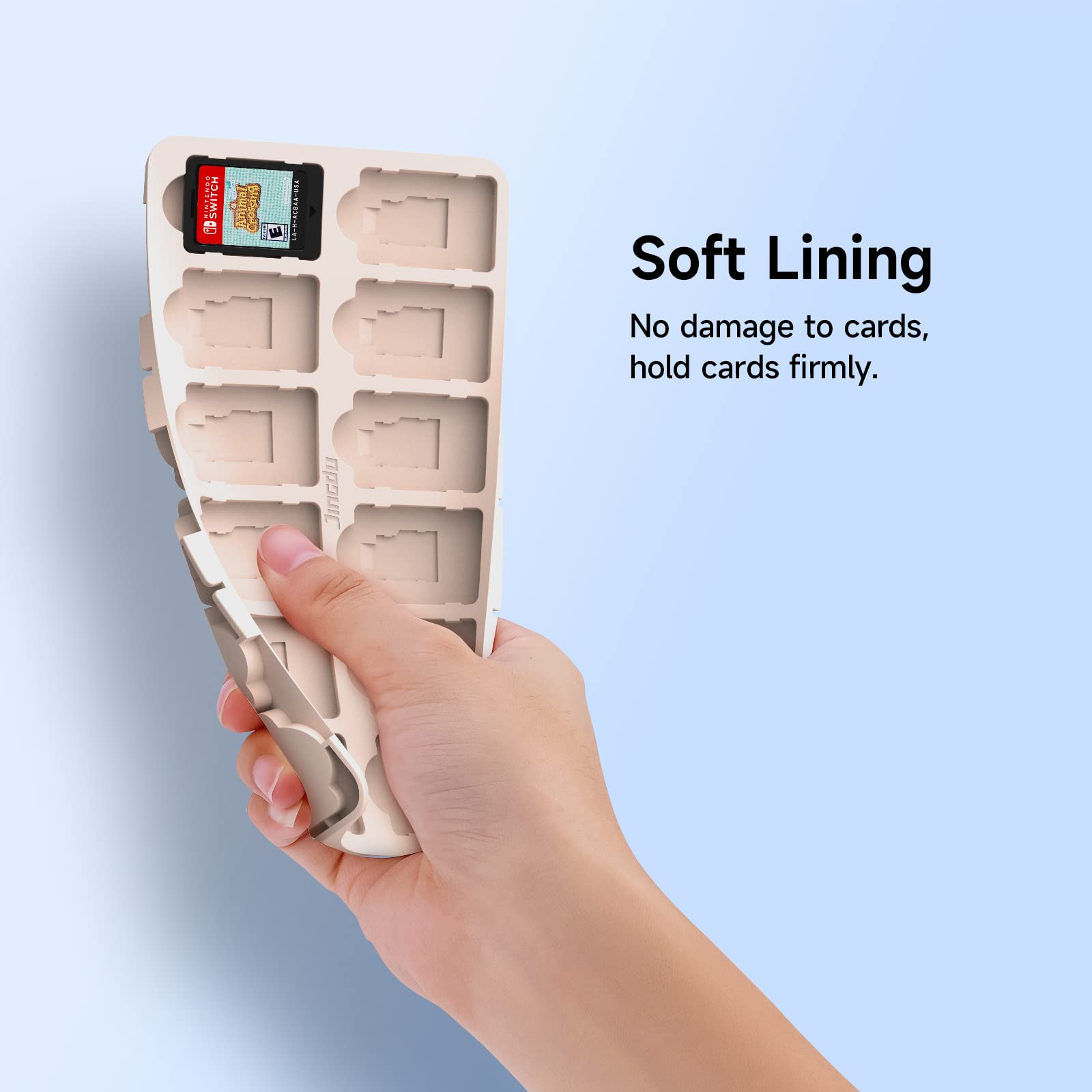 24-Slot Switch Game Card Case Compatible with Switch Game Cards & Micro SD Cards, The Games Holder Organizer Suitable for Switch, Lite & OLED Games, Blue Random Pattern
