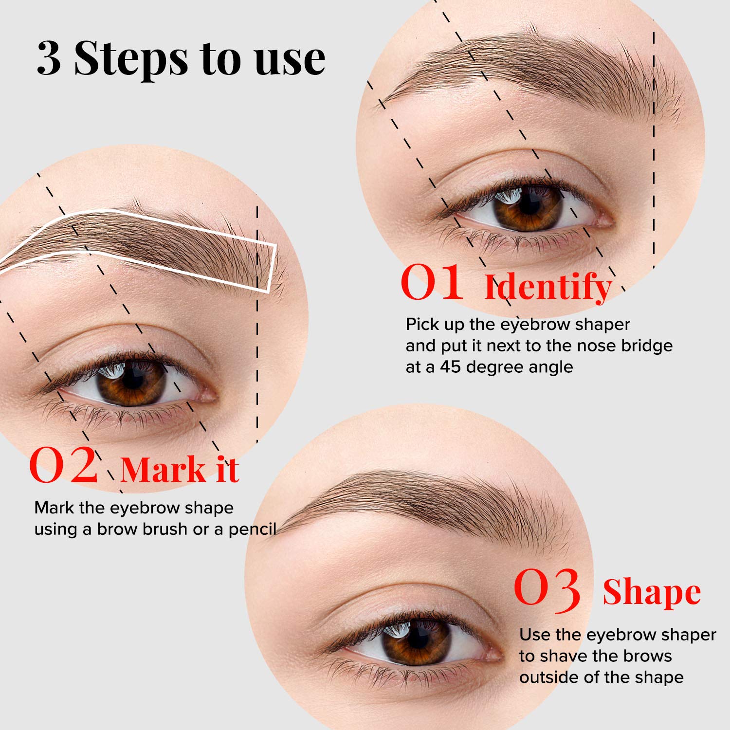 Kiss New York Eyebrow Razor Trimmer Facial Hair Shaper Remover, Multipurpose Exfoliating Dermaplaning Dermaplane Shaving Tools for Men & Women 3 Count
