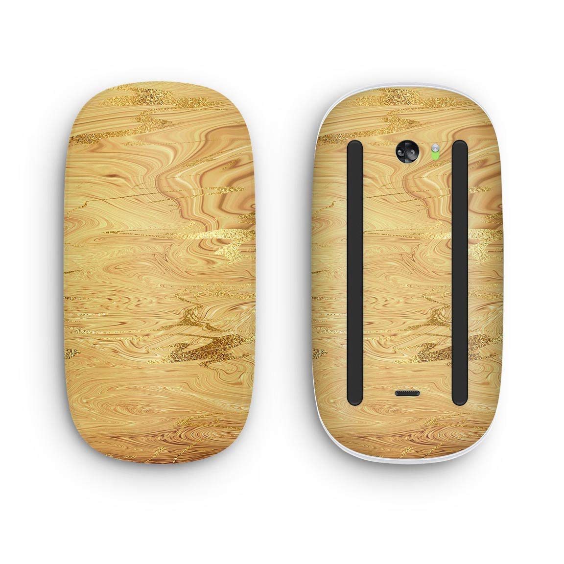 Design Skinz Molten Gold Digital Foil Swirl V3 Vinyl Decal Compatible with The Apple Magic Mouse 2 (Wireless, Rechargable) with Multi-Touch Surface