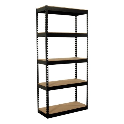 Casa Solutions Shelving Unit 34"W X 14" D X 72" H 1.5" 200 Lb Steel Black Boxed Home
