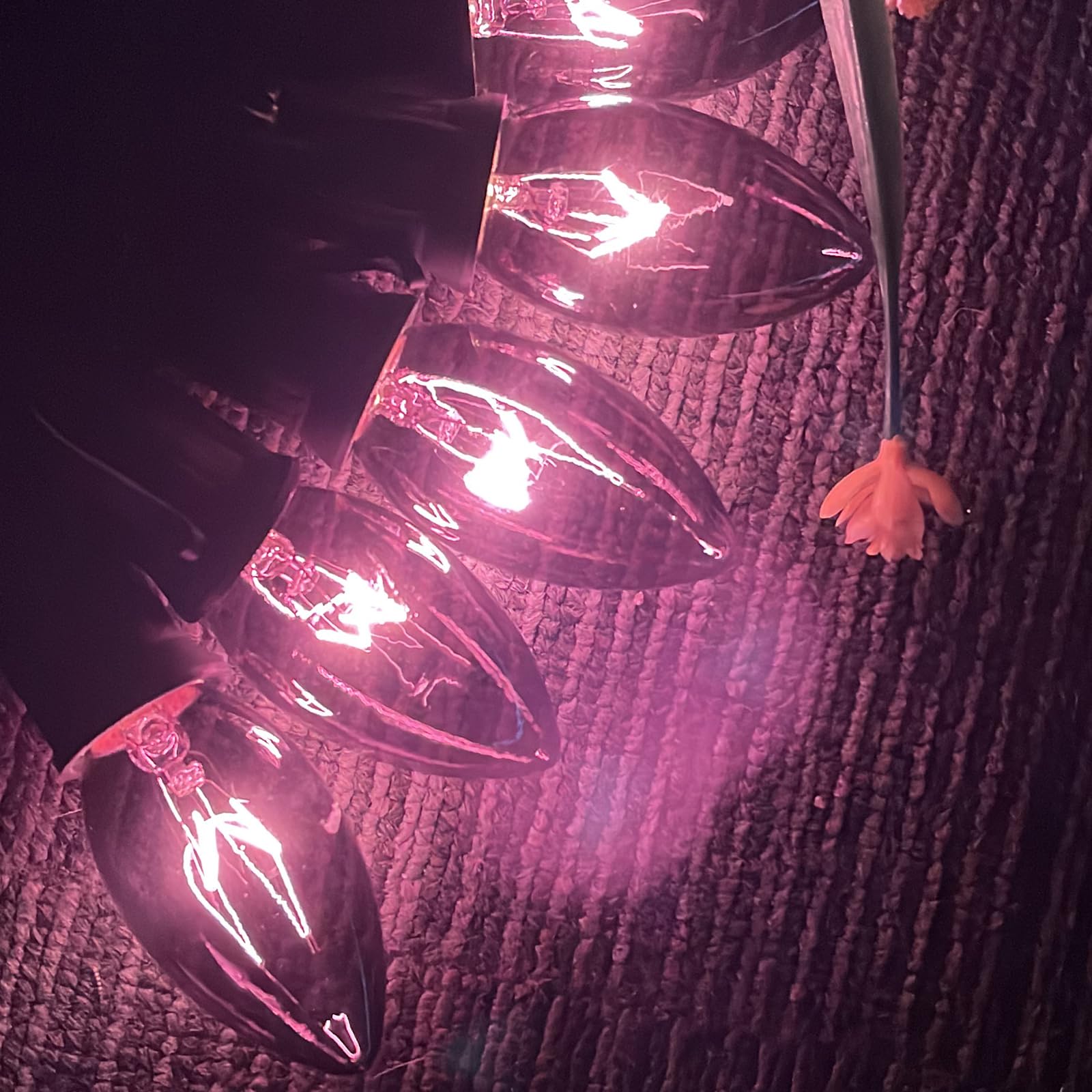 25 Pack C9 Halloween Replacement Bulbs, Black Halloween Bulbs Dark Purple Light for Indoor Outdoor Patio Halloween Christmas Party String Lights, 7W Incandescent, C9/E17 Intermediate Base