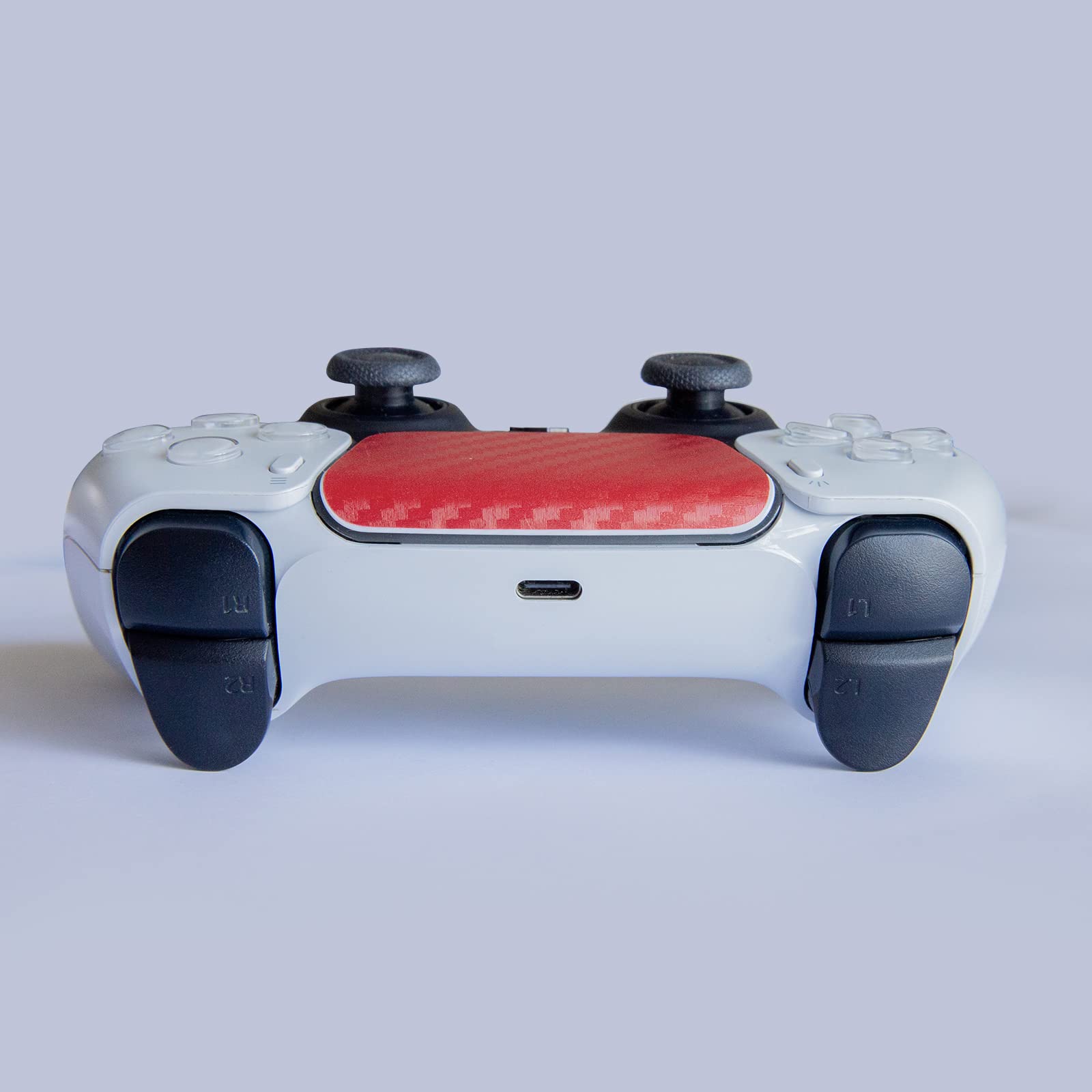 2Pcs of Hotline Games Touchpad Protector Compatible with PS5 Controller, Enhanced Texture Skin Compatible with Playstation 5 Dualsense, Pre-Cut,Easy to Apply,Easily Add Protection (Carbon Red)