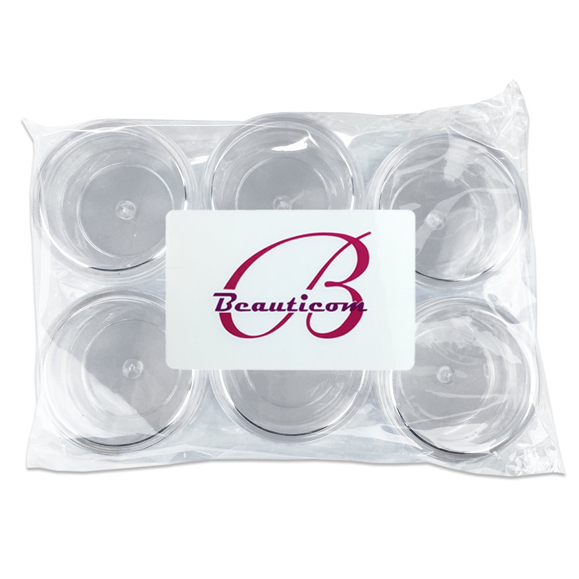 Beauticom 15 gram/15ml Empty Clear Small Round Travel Container Jars with Lids for Make Up Powders, Eyeshadow Pigments, Lotions, Creams, Lip Balm, Lip Gloss, Samples (12 Pieces, Clear Lid)