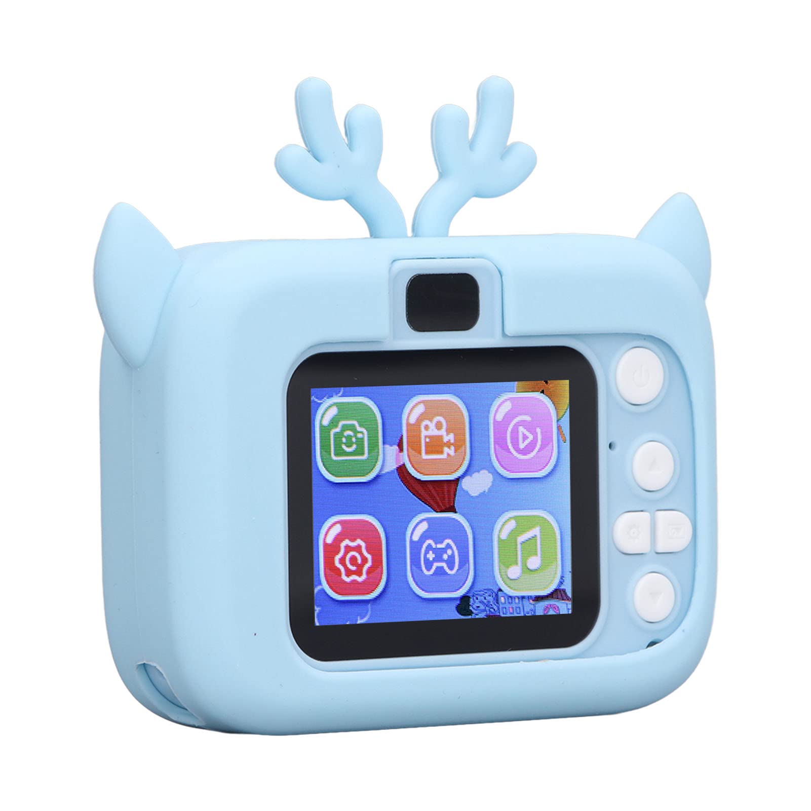 20MP Kid Camera, 2 Inch Color Display Timer Video 1080P USB Digital Camera with Card Reader for School (Blue+White)