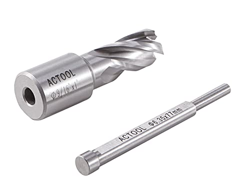 ACTOOL 9/16" Diameter × 1" Depth of Cut HSS ANNULAR Cutter with 3/4'' Weldon Shank