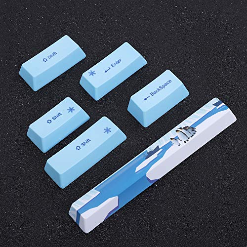 214 73 Pcs PBT Sublimation FiveFaced Dyed Keycaps PC Parts with Rich Colors,for Mechanical Gaming Keyboard (6064 Penguins)