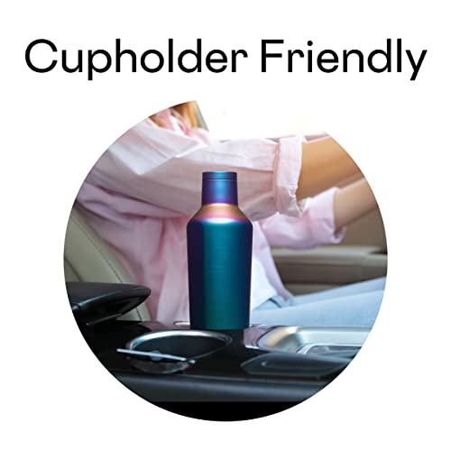 Corkcicle Insulated Canteen Travel Water Bottle, Triple Insulated Stainless Steel, Easy Grip Flat Sides and Screw-on Cap, Keeps Beverages Cold for 25 Hours or Warm for 12 Hours, 16 oz, Dragonfly