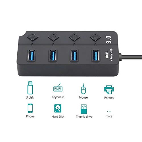 JSANSUI Distributor hub USB3.0 Four-Port HUB with Power Splitter and One-Port 4-Port Hub with PC and Laptop Switches