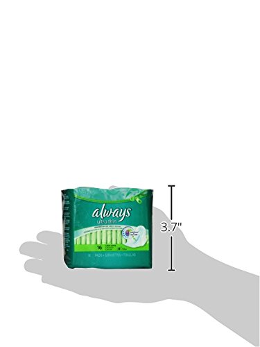 Always Ultra Thin, Size 2, Super Pads With Wings, Unscented, 16 Count