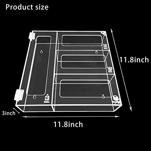 AXISNA Ziplock Bag Storage Organizer, Baggie Bags Drawer Organizer & Plastic Food Storage Bags Holder,Acrylic Baggie Organizer,Compatible with Gallon, Quart, Sandwich, Snap, Freezer, Slider Bags (Clear)