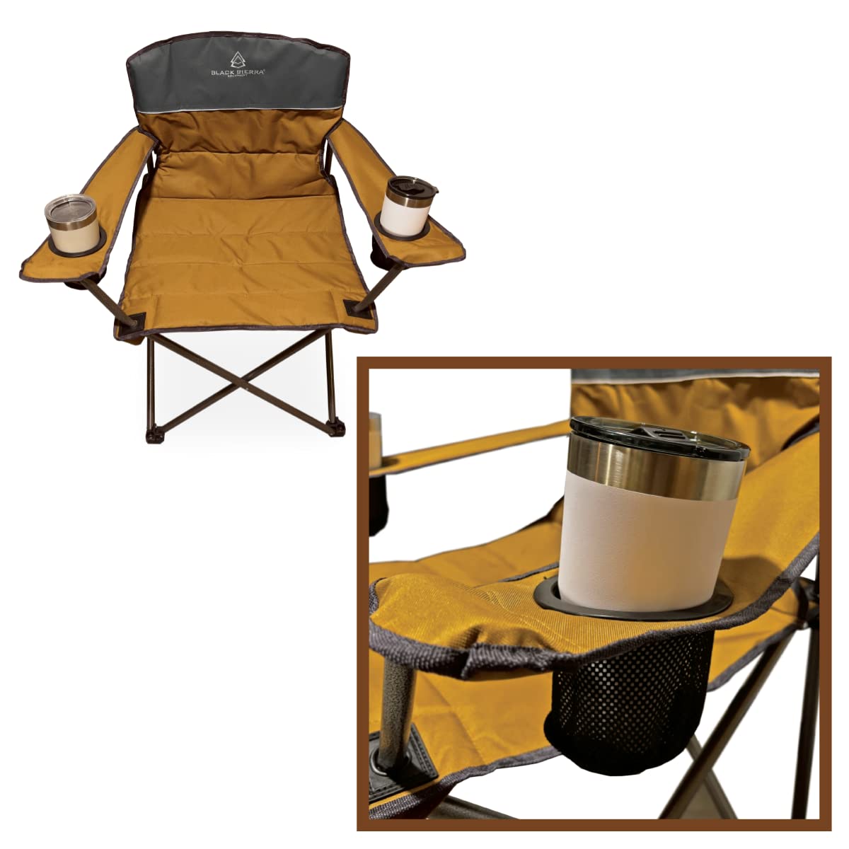 3 Piece Campfire Conversation Set for Camping, Patio, Hunting, Beach, Outdoor- Camping Folding Padded Loveseat with Deluxe Comfort Chairs- Set- Folding Set for Festivals, Beach, Camping