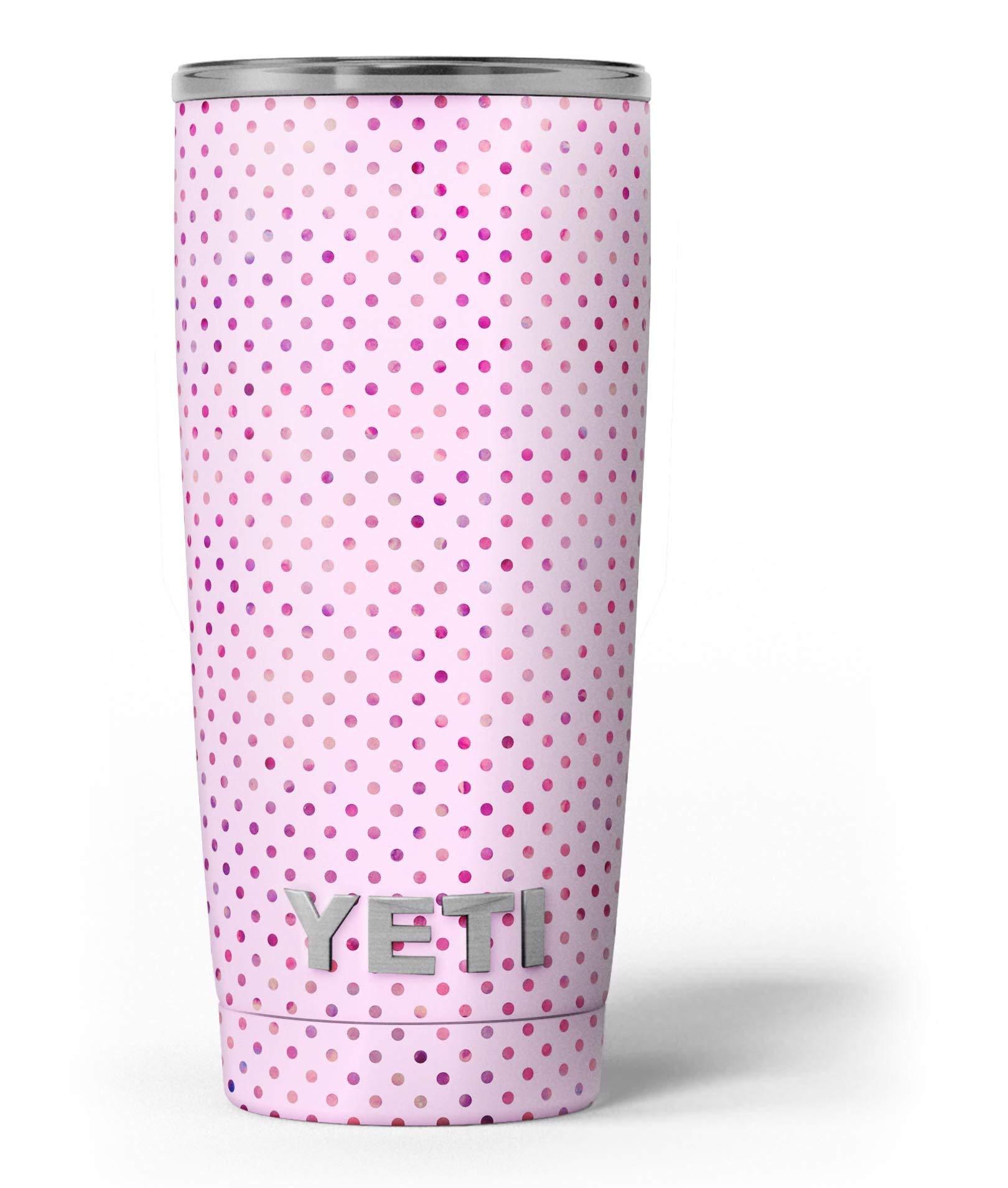 Design Skinz The Mint Pink Multicolored Polka Dots - Skin Decal Vinyl Wrap Kit Compatible with The Yeti Rambler Cooler Tumbler Cups