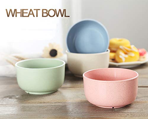 Nicunom 12 Pack Cereal Bowls, 15 OZ Unbreakable Wheat Straw Bowl Sets - Lightweight Noodle Soup Rice Salad Bowls Dishwasher Microwave Safe Bowl for Kids Children Toddler